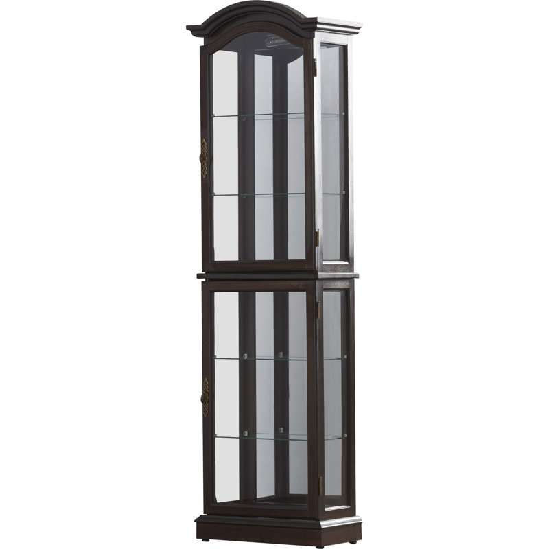 Loyer lighted curio cabinet charlton home store